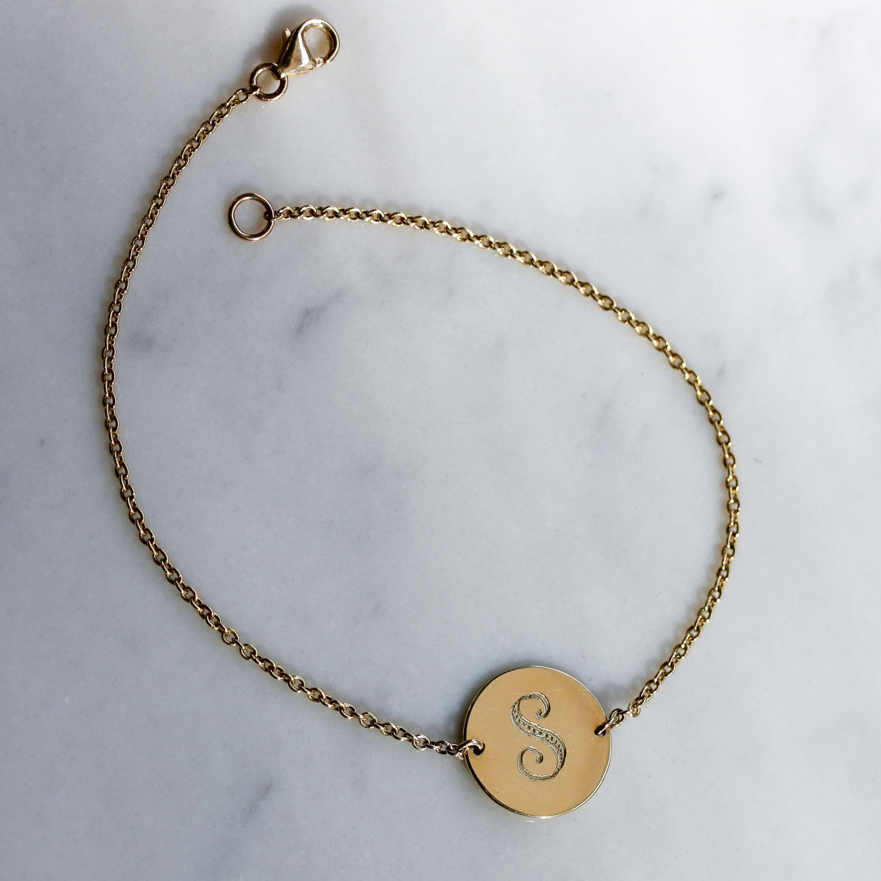 צמיד קלי חריטה זהב 14K – She-Ra Jewelry