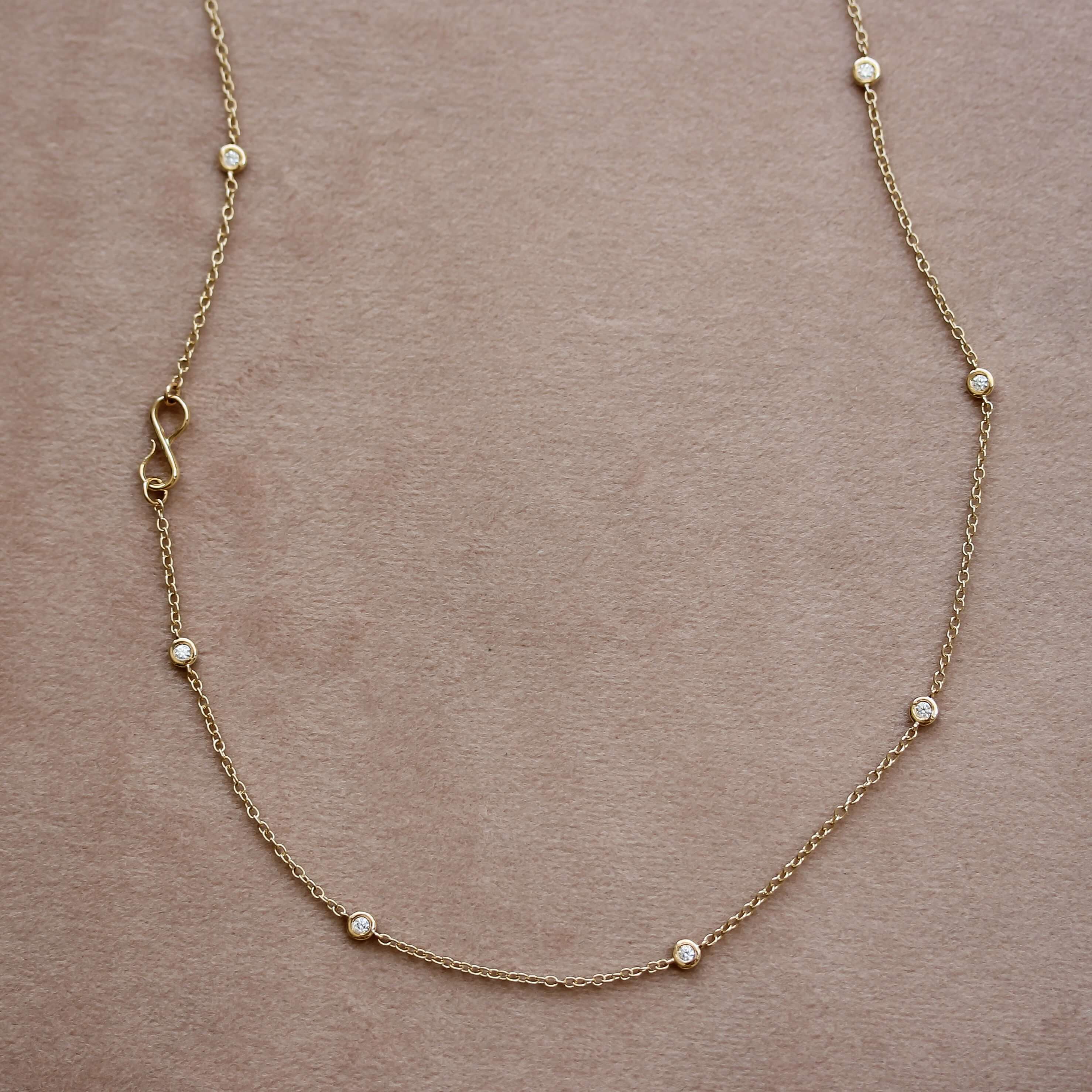 שרשרת אורורה יהלומים לבנים זהב 14K – She-Ra Jewelry
